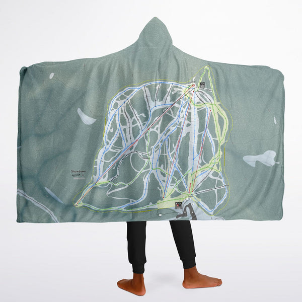 Showdown, Montana Ski Trail Map - Youth Hooded Blanket - Powderaddicts