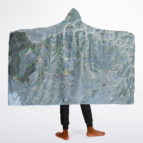 Wasatch Back, Utah Ski Trail Map - Youth Hooded Blanket - Powderaddicts