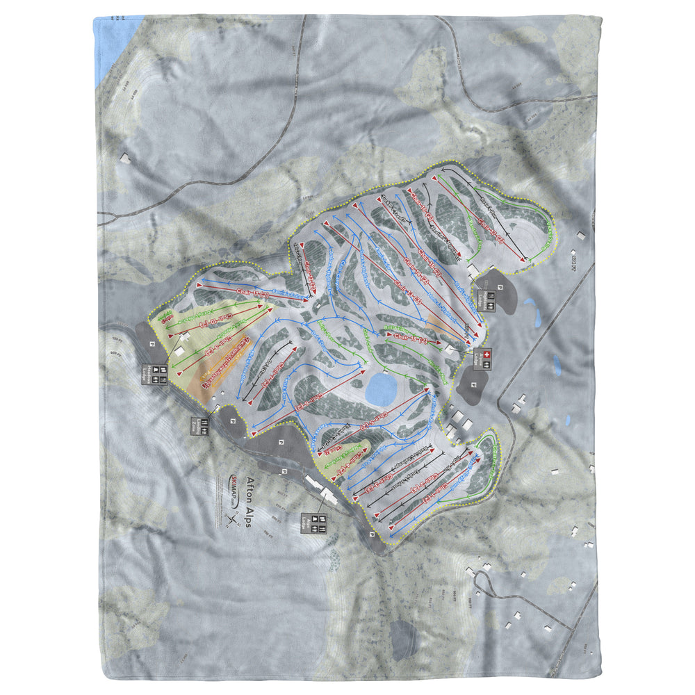 Afton Alps, Minnesota Ski Resort Map Blanket - Powderaddicts