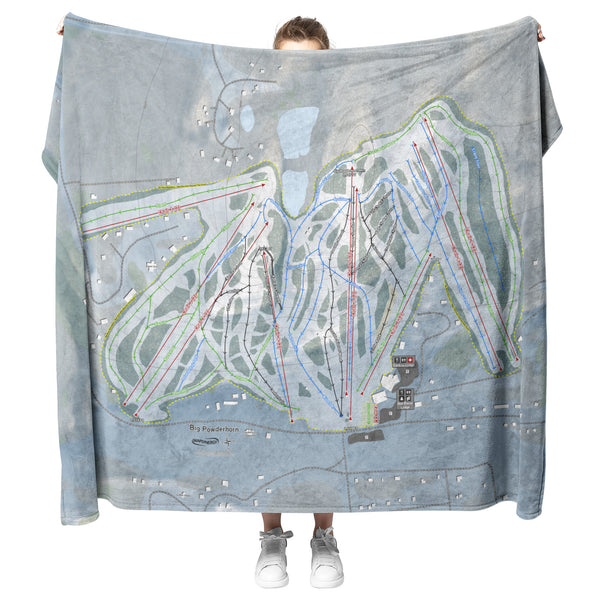Big Powderhorn, Michigan Ski Resort Map Blanket - Powderaddicts
