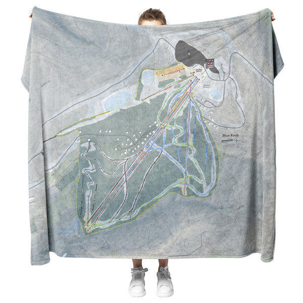 Blue Knob, Pennsylvania Ski Resort Map Blanket - Powderaddicts