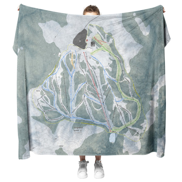 Hogadon, Wyoming Ski Resort Map Blanket - Powderaddicts