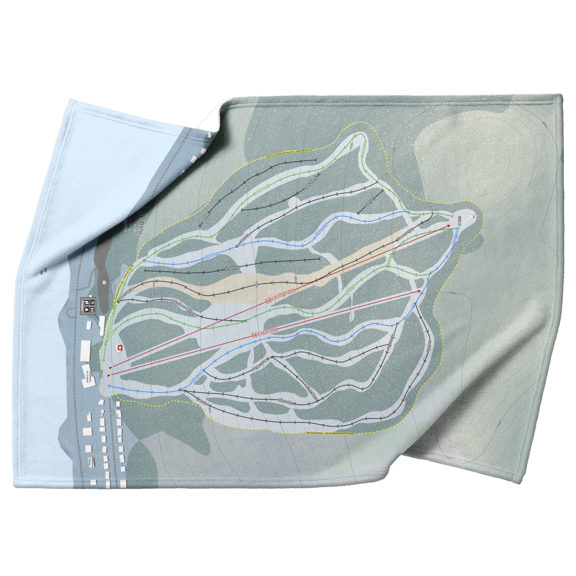 Mont-Belu, Quebec Ski Resort Map Blanket - Powderaddicts