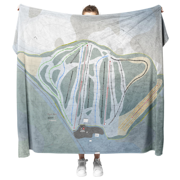 Mont Apic, Quebec Ski Resort Map Blanket - Powderaddicts
