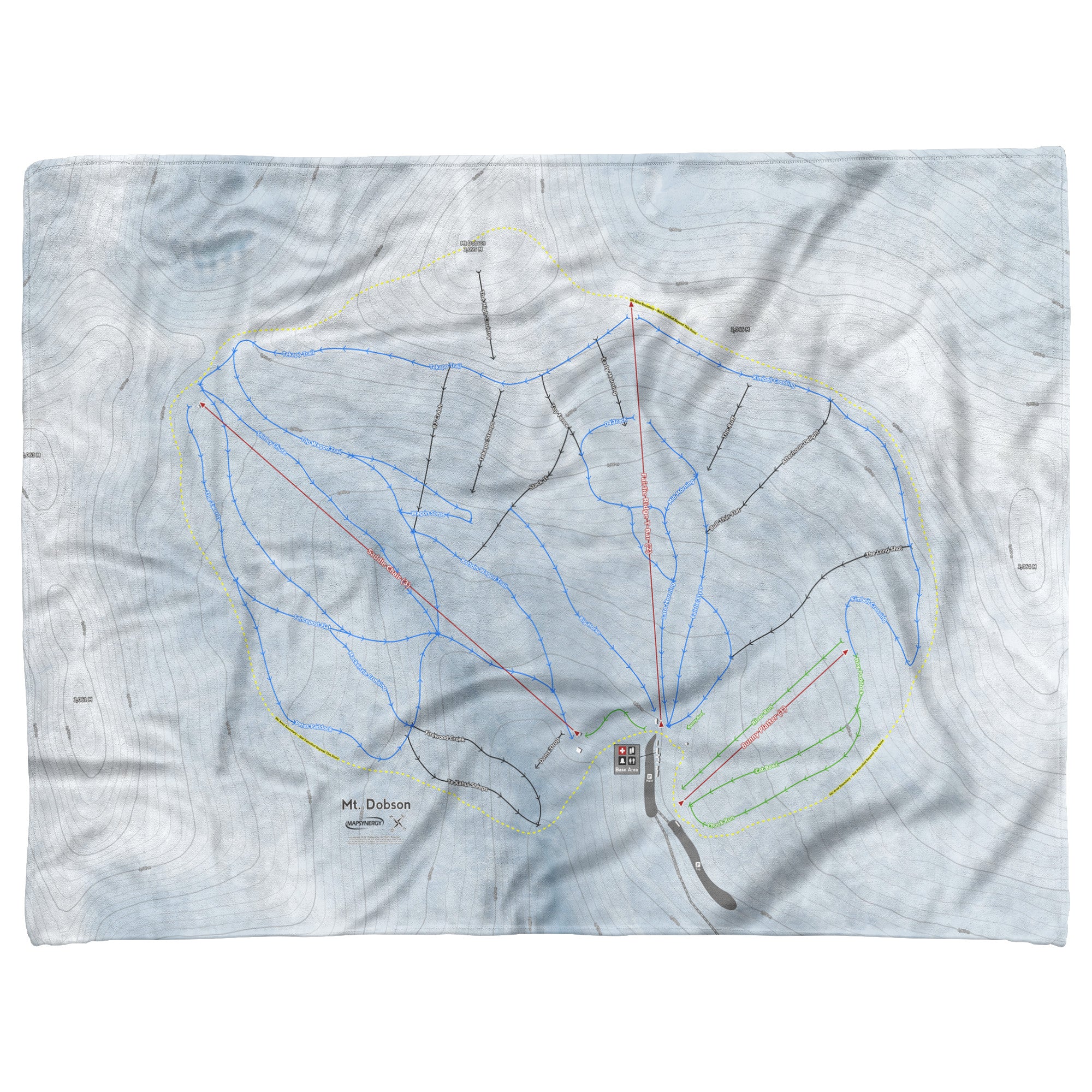Mt Dobson, New Zealand Ski Resort Map Blanket - Powderaddicts