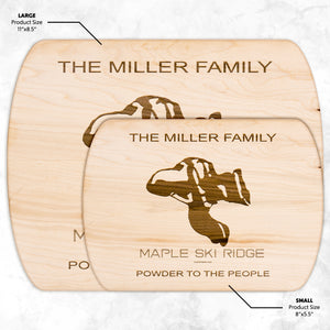 PERSONALIZED MAPLE SKI RIDGE, NEW YORK SKI TRAIL MAP CUTTING BOARD ...
