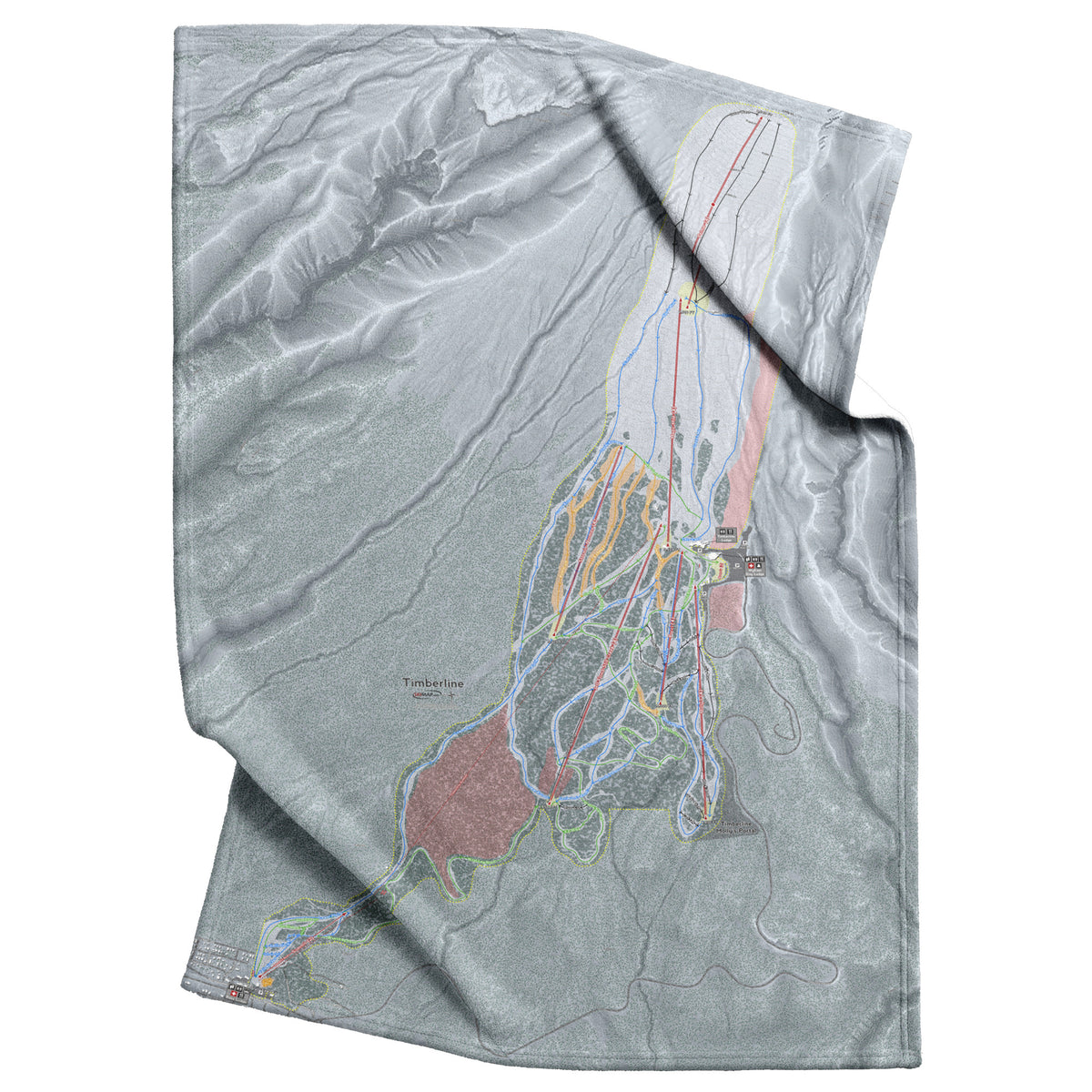 Timberline, Oregon Ski Resort Map Blanket | Powderaddicts