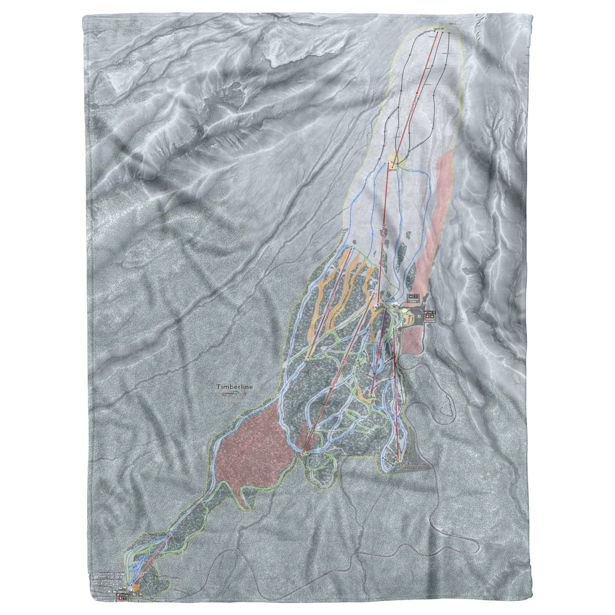Timberline, Oregon Ski Resort Map Blanket | Powderaddicts