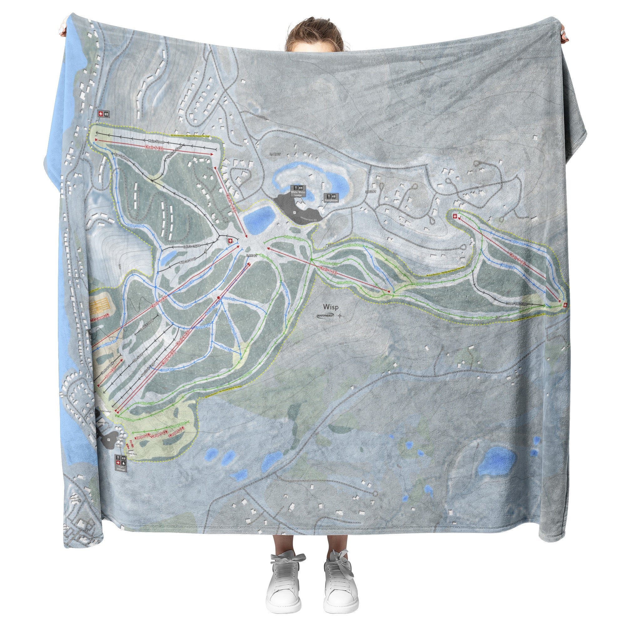 Wisp, Maryland Ski Resort Map Blanket - Powderaddicts
