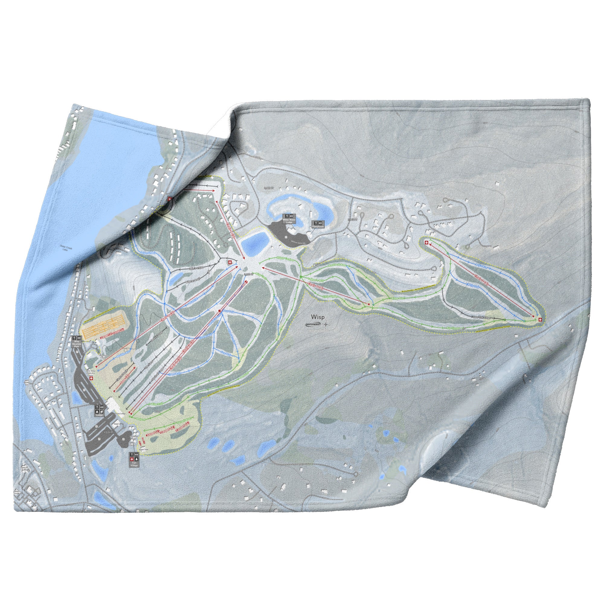 Wisp, Maryland Ski Resort Map Blanket - Powderaddicts