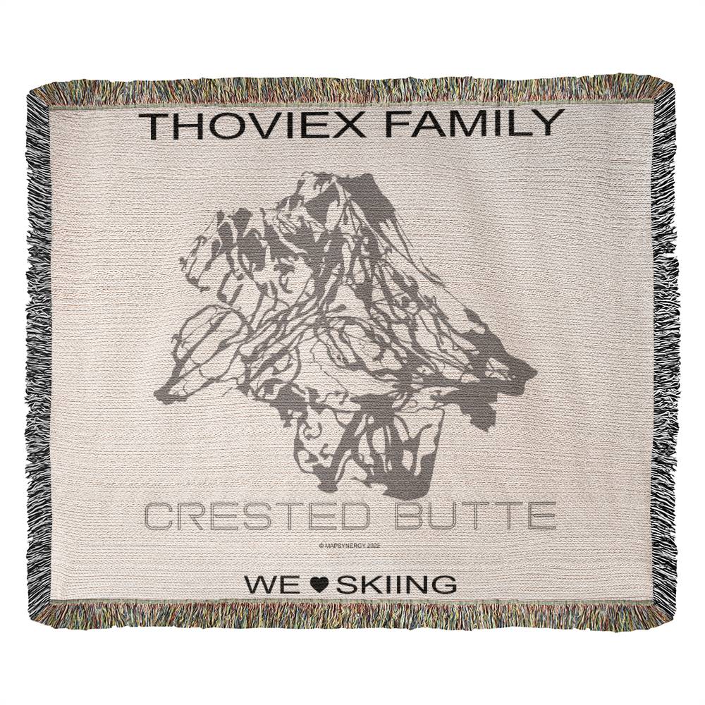 PERSONALIZED CRESTED BUTTE, COLORADO WOVEN BLANKET | Powderaddicts
