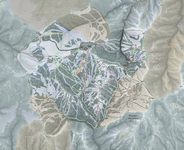 Powder Mountain Ski Trail Map - Art Print - Powderaddicts