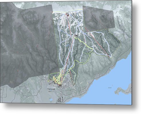 Tamarack Ski Trail Map - Metal Print - Powderaddicts