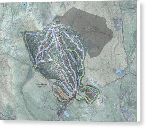 Mount Sunapee Ski Trail Map - Canvas Print - Powderaddicts