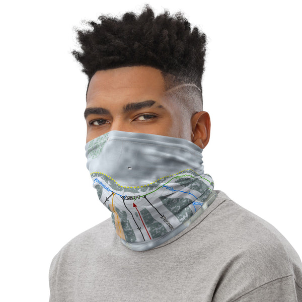 Mount Ski Gull, Minnesota Ski Trail Map Printed Neck Gaiter - Powderaddicts