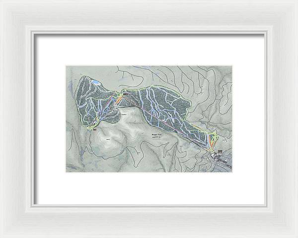 Angel Fire Ski Trail Map - Framed Print | Powderaddicts