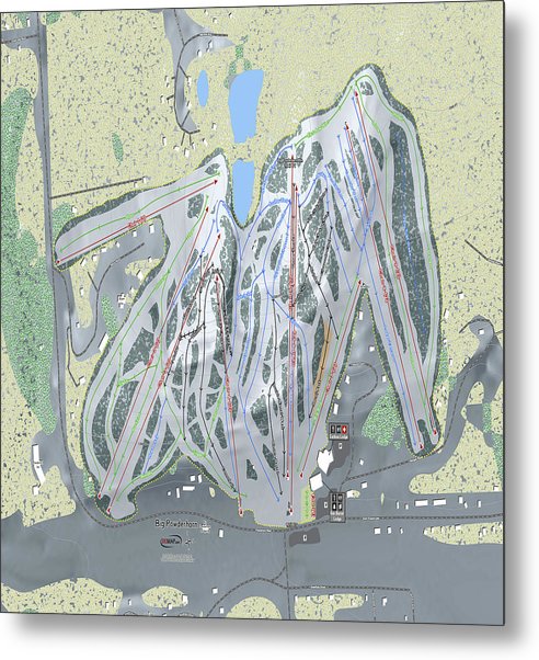Big Powderhorn Ski Trail Map - Metal Print - Powderaddicts