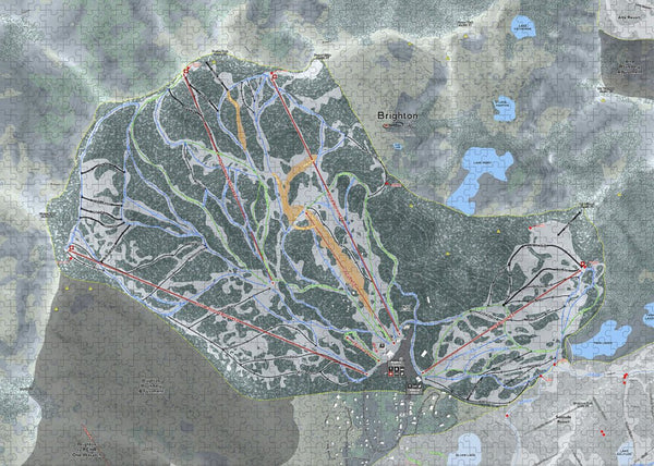 Brighton, Utah Ski Trail Map - Puzzle - Powderaddicts