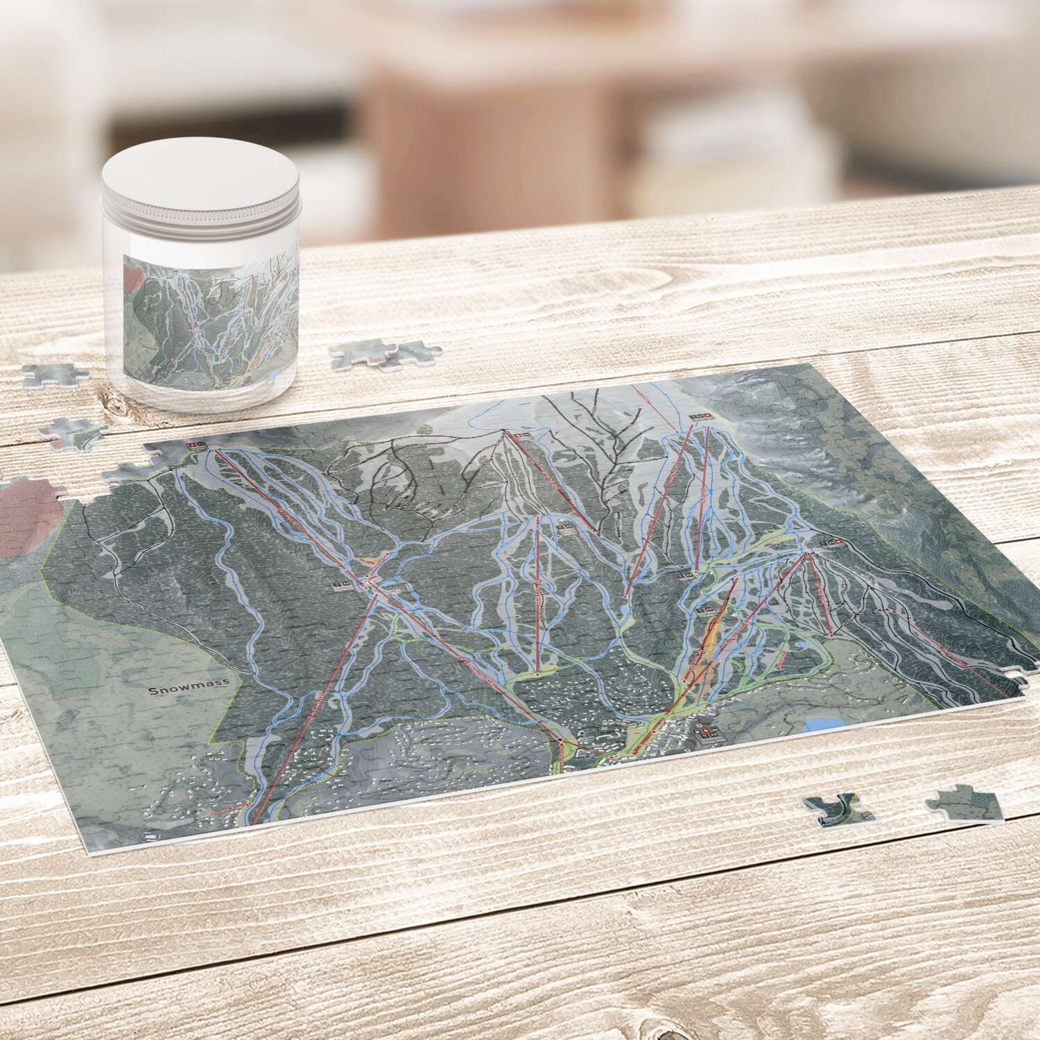 Snowmass, Colorado Ski Trail Map Puzzles - Powderaddicts