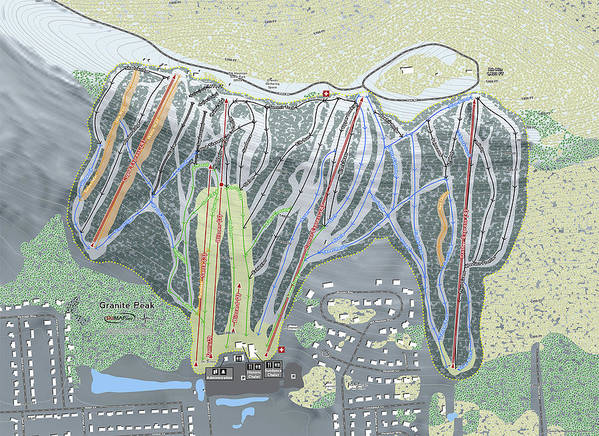 Granite Peak Ski Trail Map - Art Print - Powderaddicts