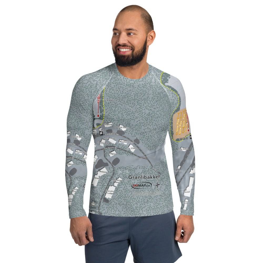 Granlibakken, California Ski Trail Map Men's Base Layer Top - Powderaddicts