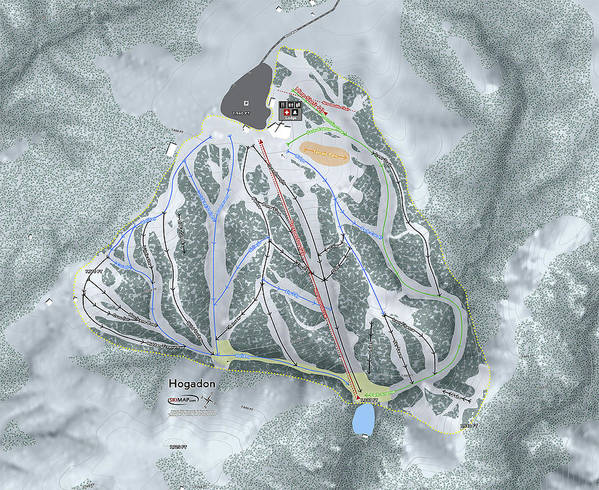 Hogadon Ski Trail Map - Art Print - Powderaddicts
