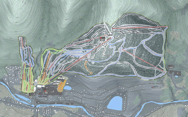 Hunter Mountain Ski Trail Map - Art Print - Powderaddicts