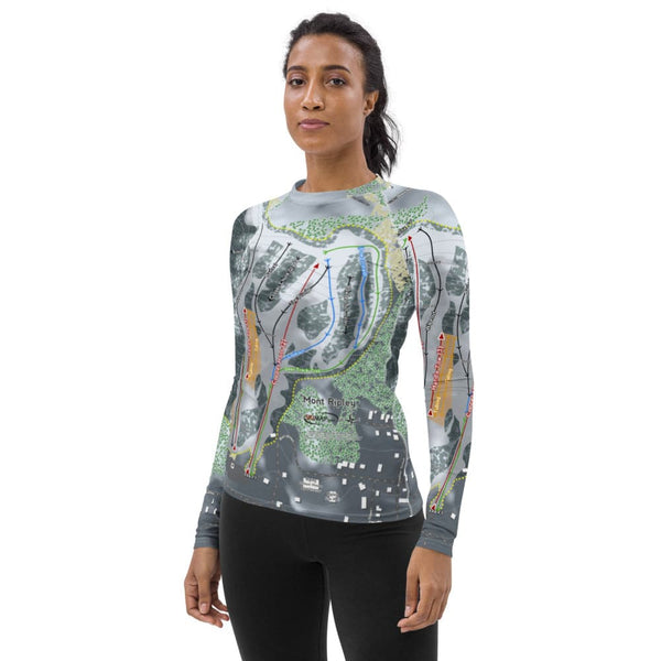 Mont Ripley, Michigan Ski Trail Map Women's Base Layer Top - Powderaddicts