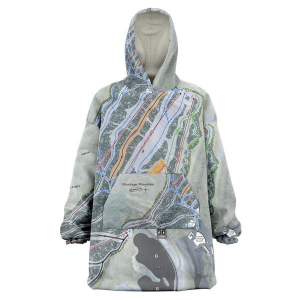 Montage Mountain, Pennsylvania Ski Trail Map Snug Hoodie | Powderaddicts