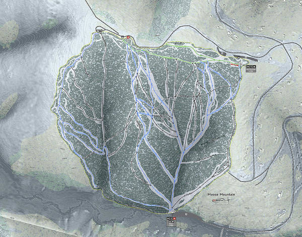 Moose Mountain Ski Trail Map - Art Print - Powderaddicts
