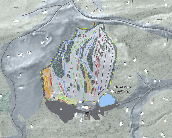 Mount Peter Ski Trail Map - Art Print - Powderaddicts