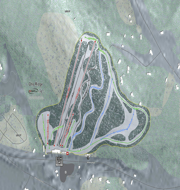 Otis Ridge Ski Trail Map - Art Print - Powderaddicts