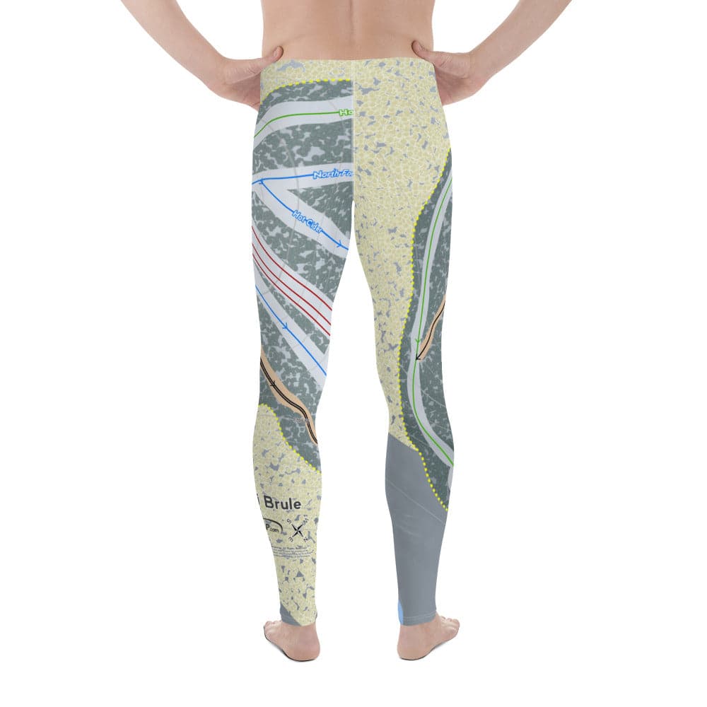 Ski Brule, Michigan Ski Trail Map Men's Base Layer Bottom - Powderaddicts