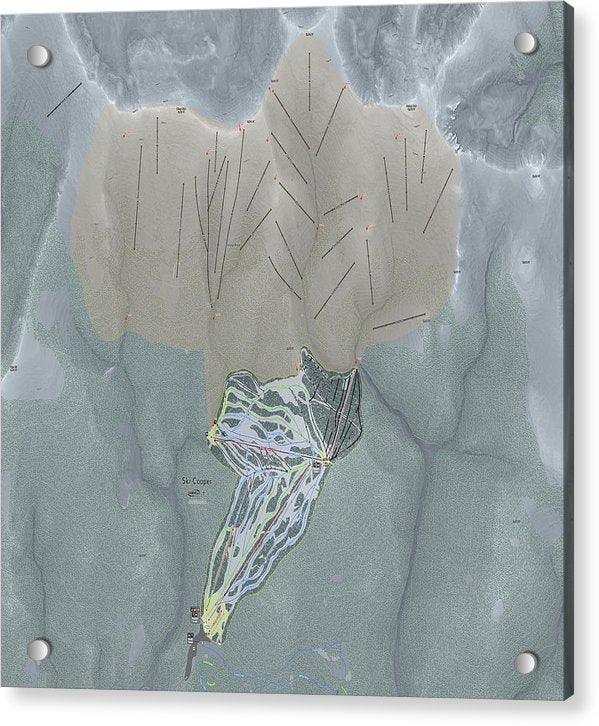 Ski Cooper Ski Trail Map - Acrylic Print - Powderaddicts