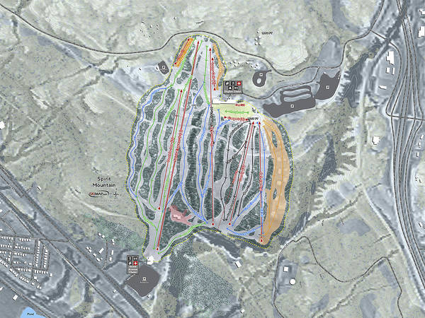 Spirit Mountain Ski Trail Map - Art Print - Powderaddicts