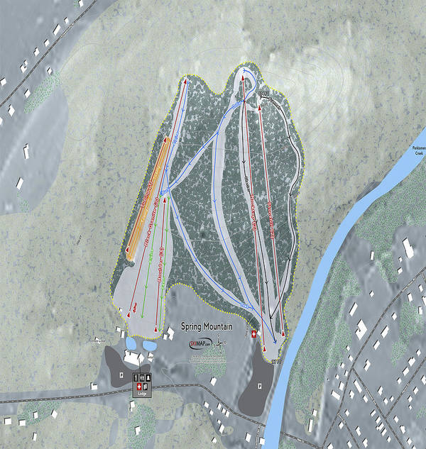 Spring Mountain Ski Trail Map - Art Print - Powderaddicts
