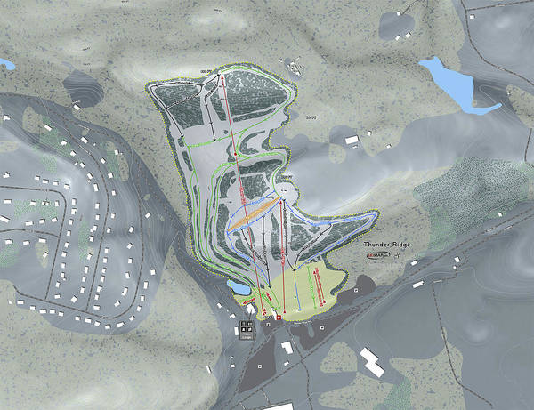 Thunder Ridge Ski Trail Map - Art Print - Powderaddicts