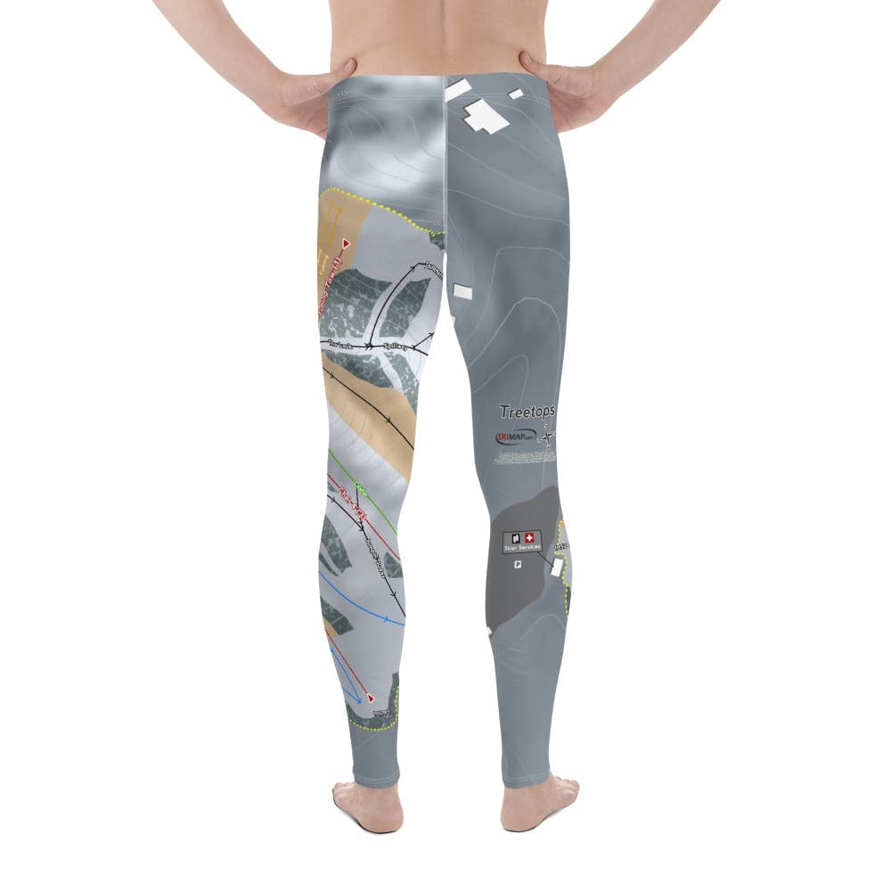 Treetops, Michigan Ski Trail Map Men's Base Layer Bottom - Powderaddicts
