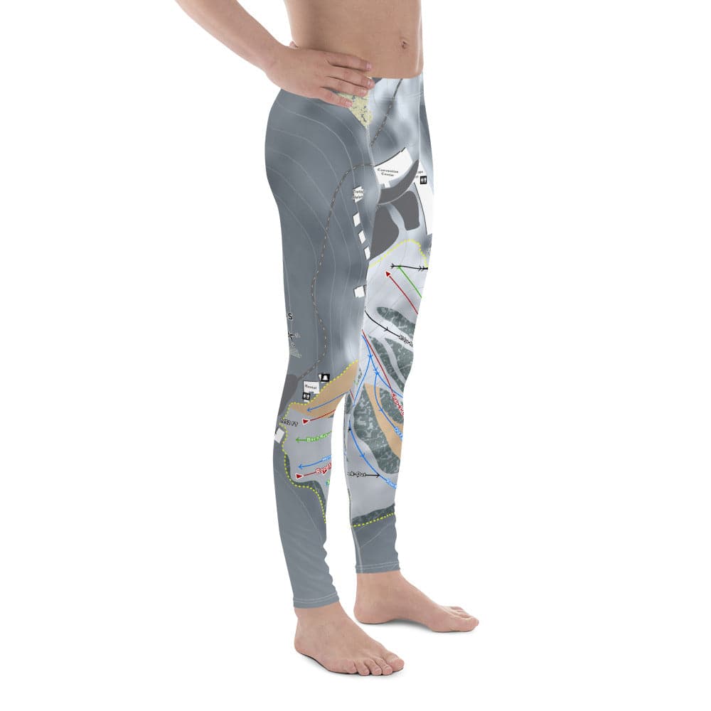 Treetops, Michigan Ski Trail Map Men's Base Layer Bottom - Powderaddicts