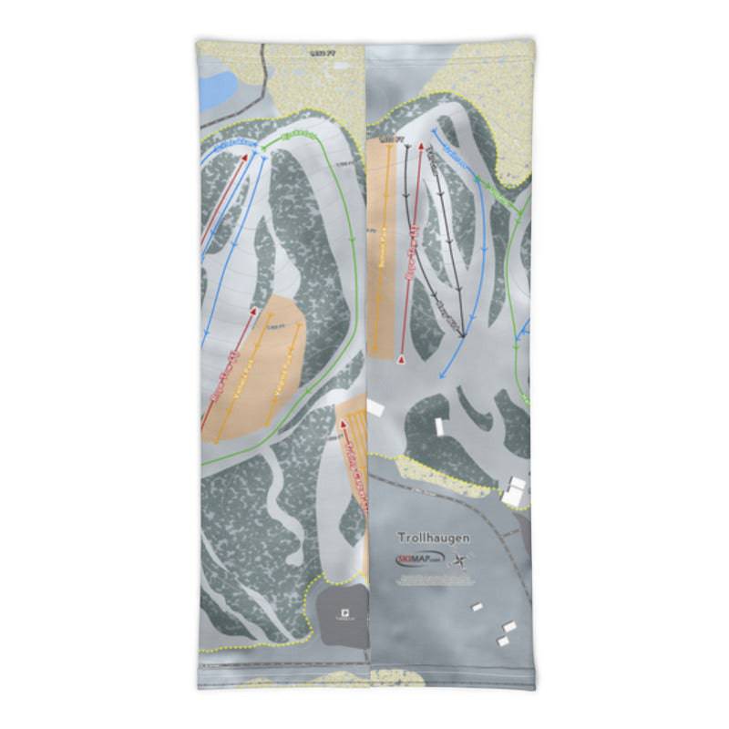 Trollhaugen, Wisconsin Ski Trail Map Printed Neck Gaiter | Powderaddicts