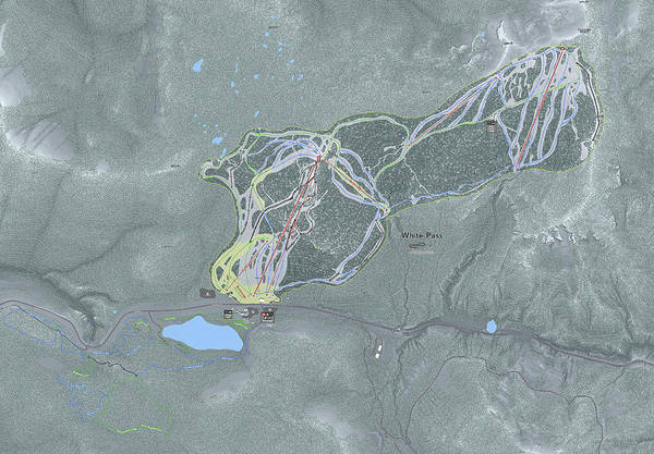 White Pass Ski Trail Map - Art Print - Powderaddicts