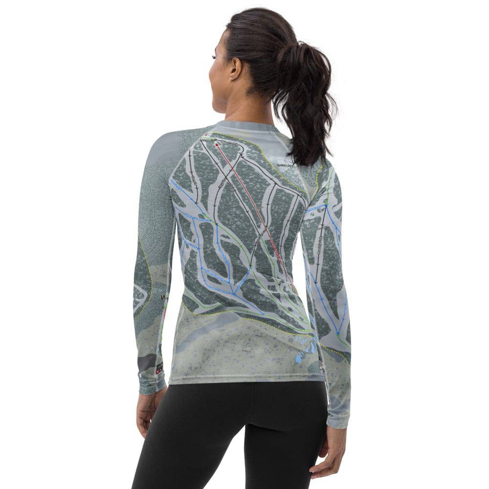White Pine, Wyoming Ski Trail Map Women's Base Layer Top - Powderaddicts