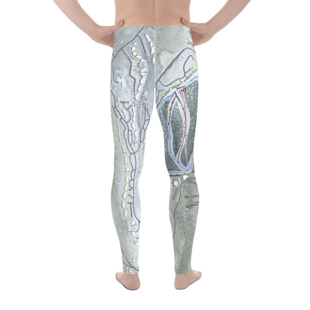 Wintergreen, Virginia Ski Trail Map Men's Base Layer Bottom - Powderaddicts