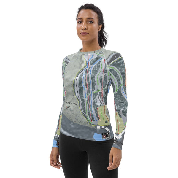 Yawgoo Valley, Rhode Island Ski Trail Map Women's Base Layer Top ...